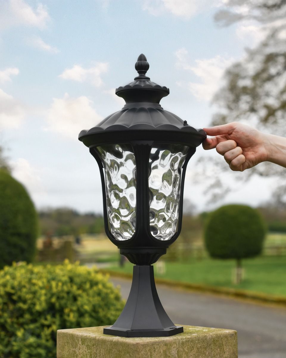 Lucendi Traditional Pillar Light 60cm Black Country Metalworks