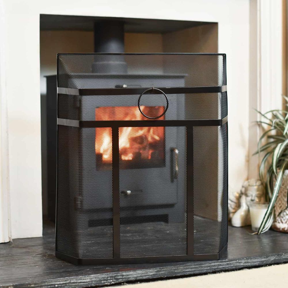 Fireplace Cover Indoor Fire Guard Screen Fireplace Screen 3 Panel Fire ...