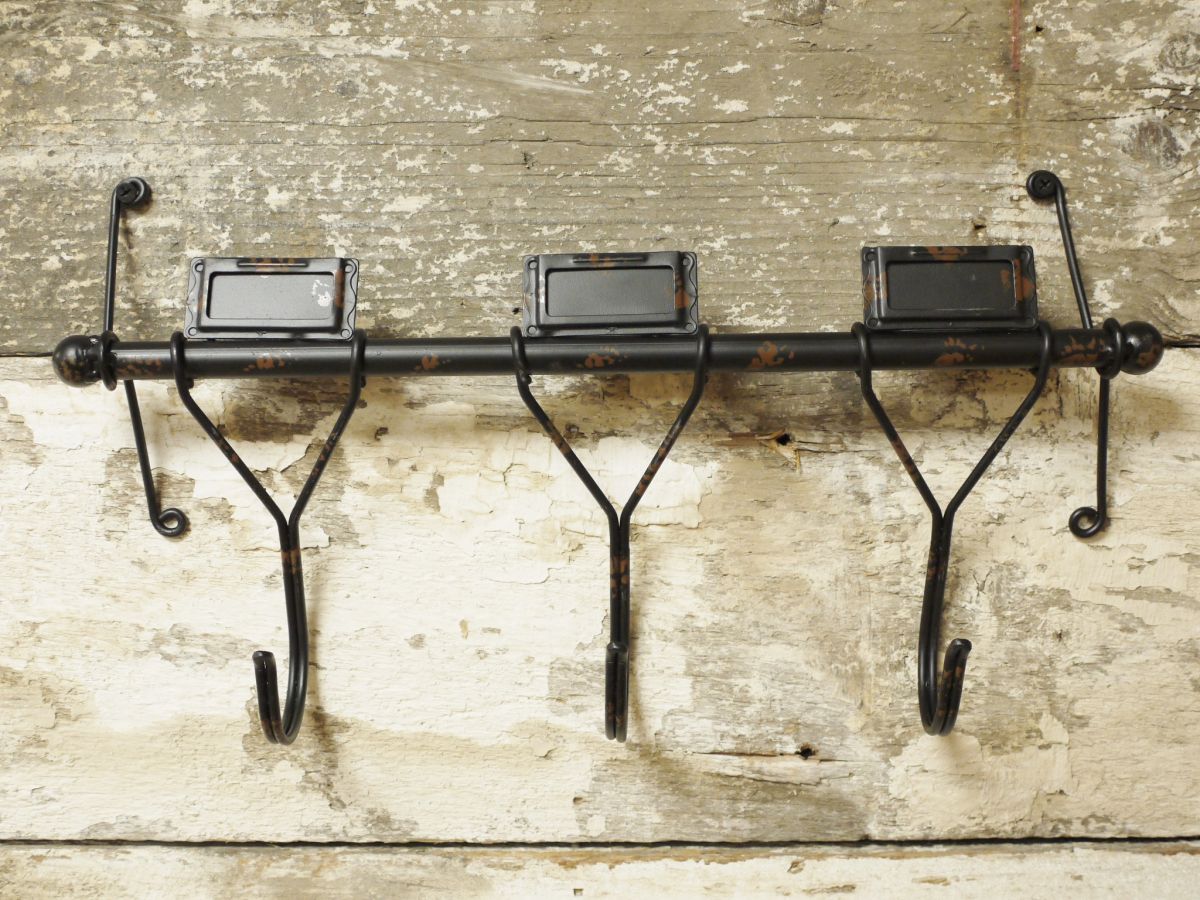 "Buckden" Industrial 3-Hook Coat Rack | Black Country Metalworks