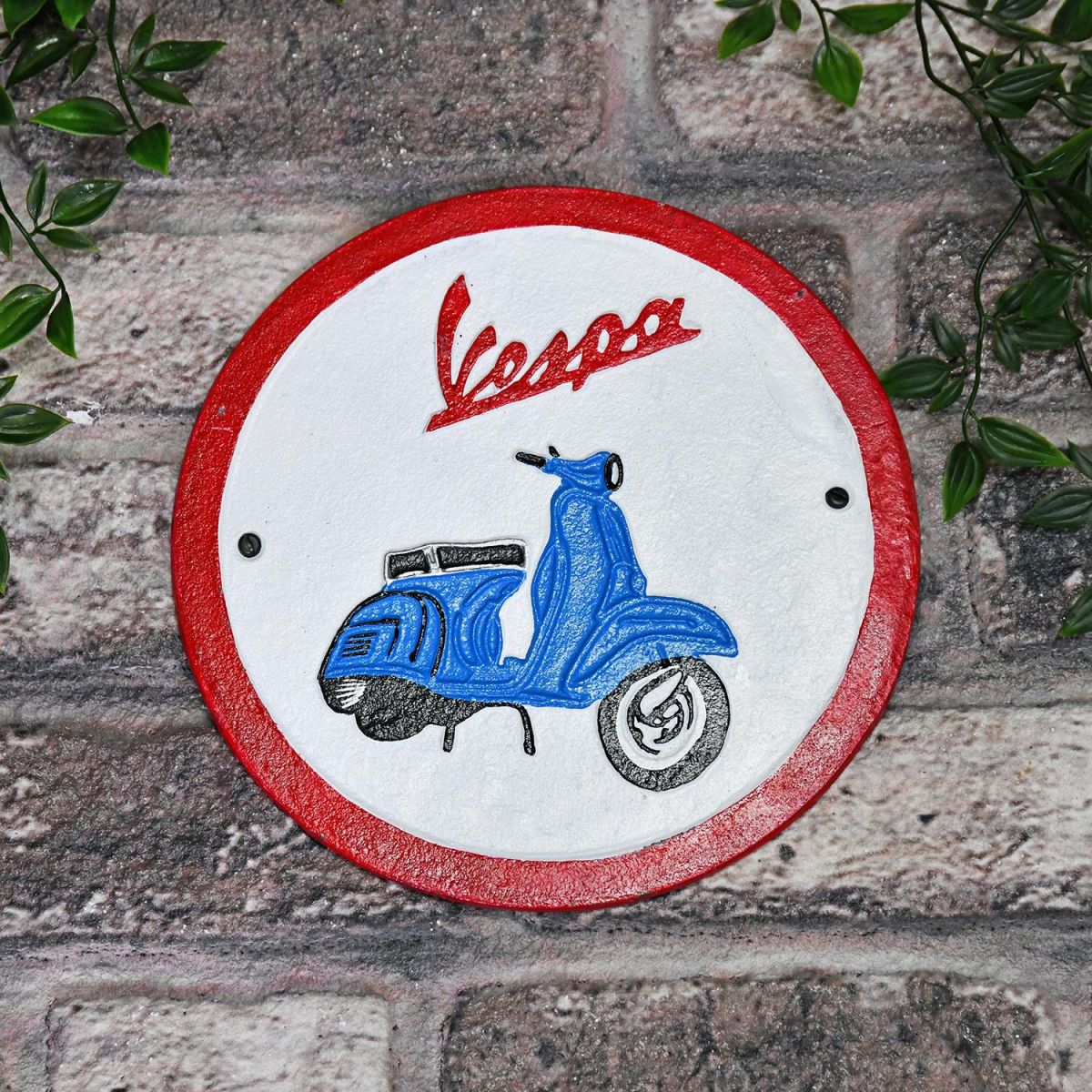 "Vespa" Cast Iron Automobilia Reproduction Sign | Black Country Metalworks