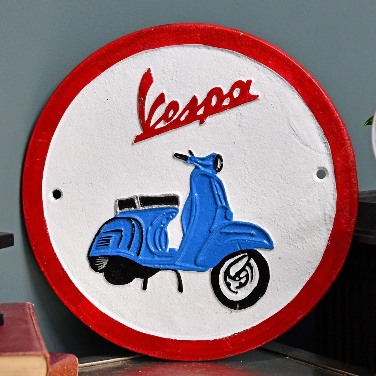 "Vespa" Cast Iron Automobilia Reproduction Sign | Black Country Metalworks