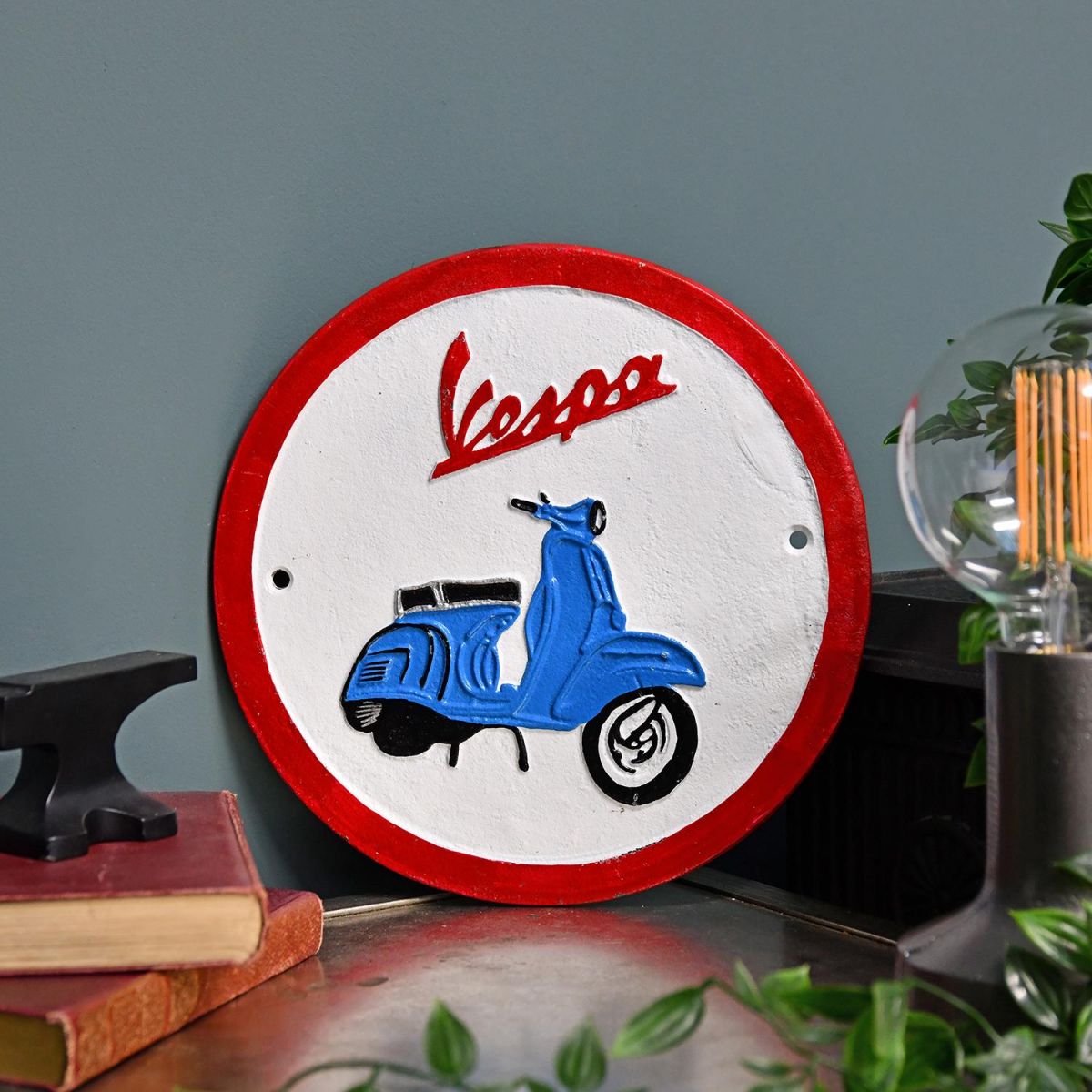 "Vespa" Cast Iron Automobilia Reproduction Sign | Black Country Metalworks