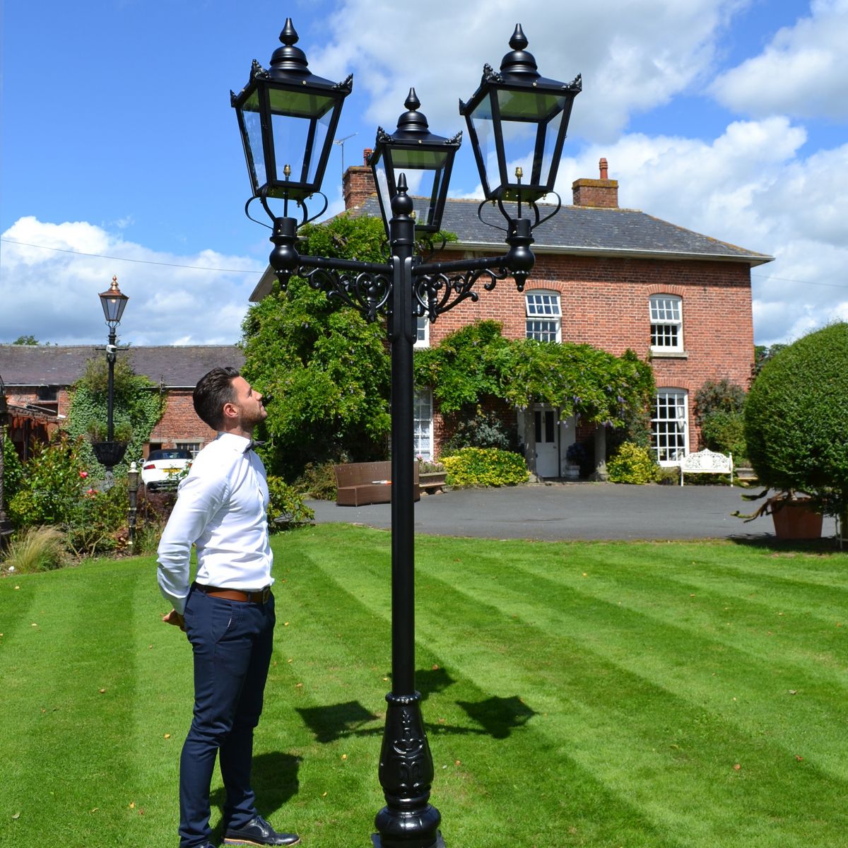 Victorian Triple Headed Lamp Post Set | Black Country Metalworks