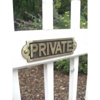 Solid brass Private sign | Black Country Metalworks