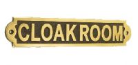 Solid Brass "Cloakroom" information sign | Black Country Metalworks