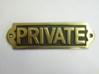Solid brass Private sign | Black Country Metalworks