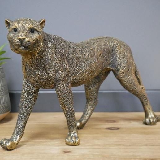 Copper Leopard Cast Aluminium Sculpture | Black Country Metalworks
